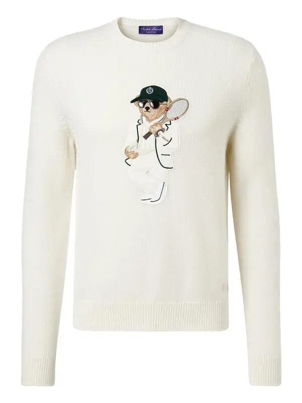 Ralph Lauren Polo Bear Cashmere Sweater - White