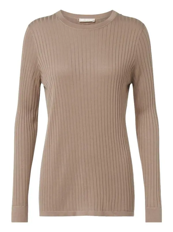 THE ROW Keya Ribbed-knit Top - Beige