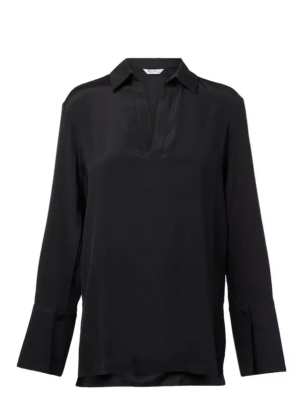 Max Mara Dover Silk-blend Cady Blouse - Black