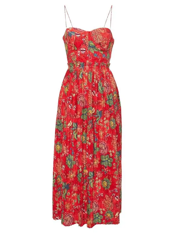 Ulla Johnson Jessie Cotton Poplin Midi Dress - Red