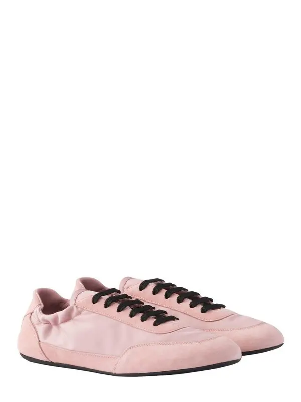 Prada Re-nylon And Suede Sneakers - Pink
