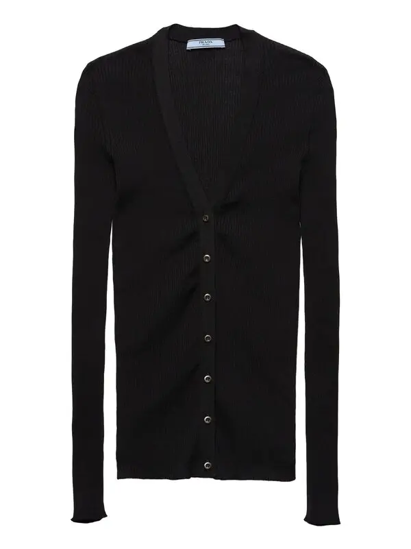 Prada Cotton Cardigan - Black