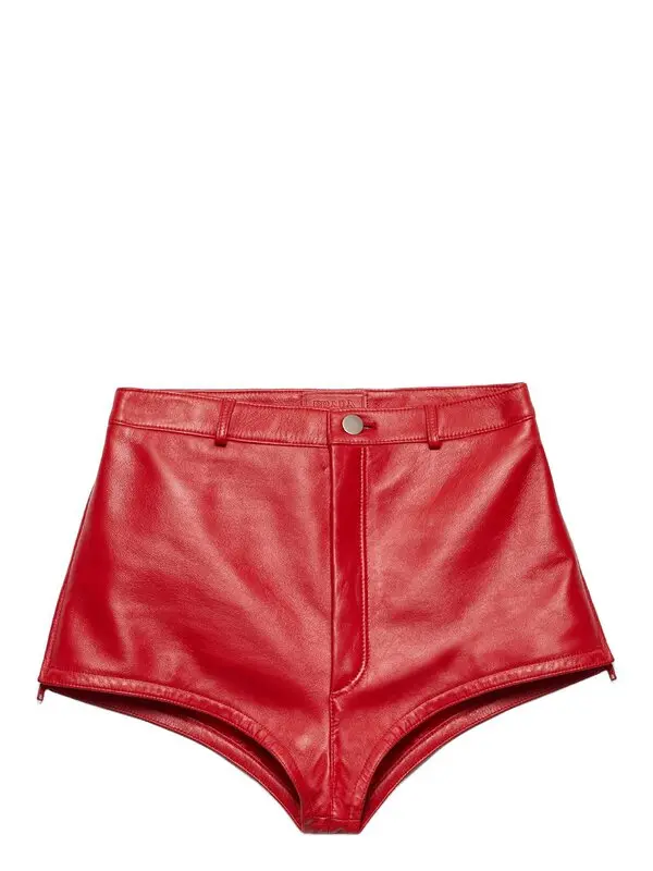 Prada Nappa Leather Culottes - Red