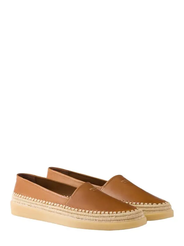 Prada Nappa Leather Espadrilles - Light Tan