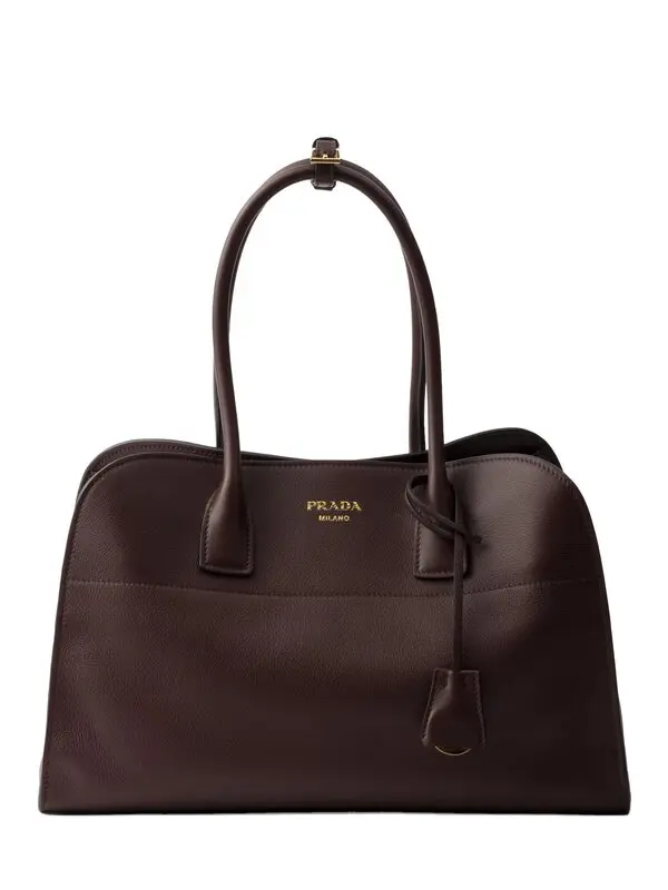 Prada Leather Tote Bag - Brown