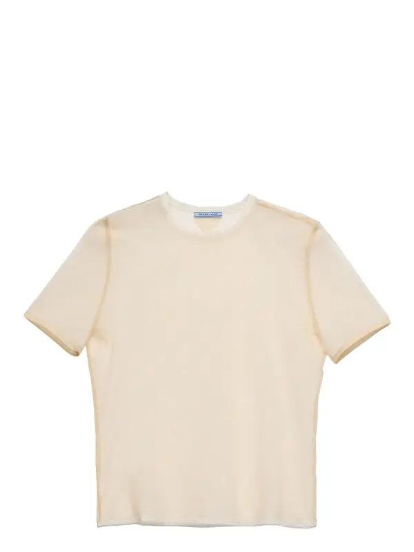 Prada Cotton Tulle T-shirt - Neutral