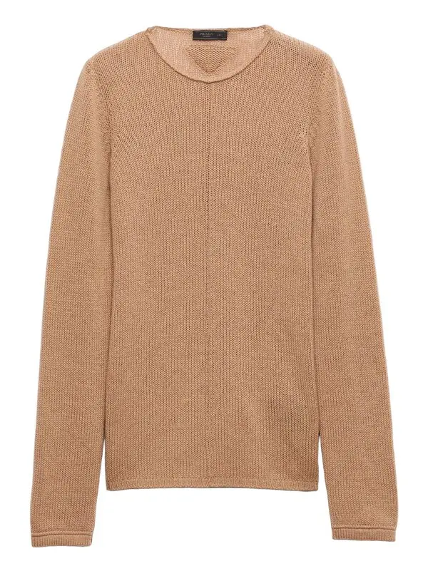 Prada Cashmere Crew-neck Sweater - Camel Brown