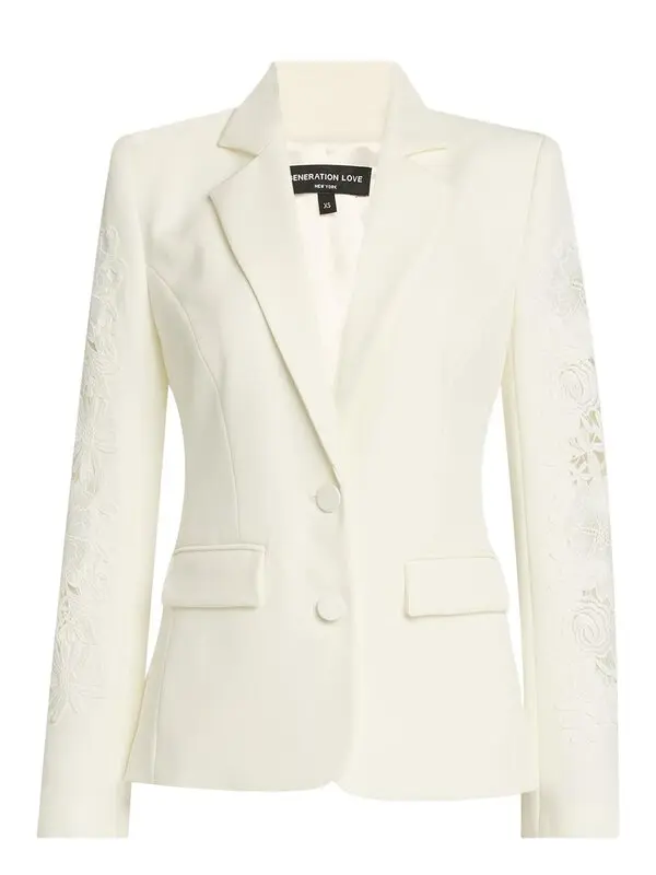 Generation Love Venturi Lace Combo Blazer - White