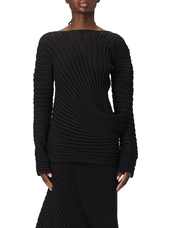 Issey Miyake Pleated Top - Black