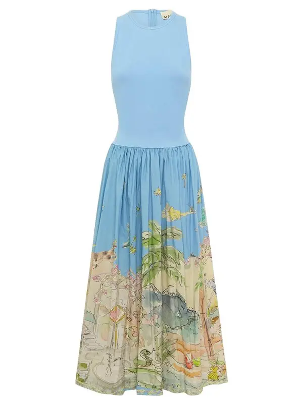 ALEMAIS Anouk Tank Midi Dress - Sky