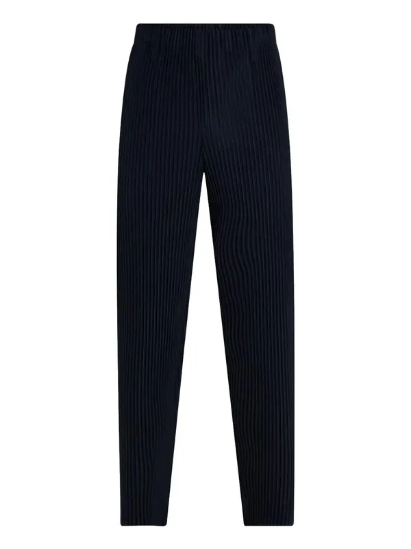 Issey Miyake Pleated Flat-front Trousers - Navy