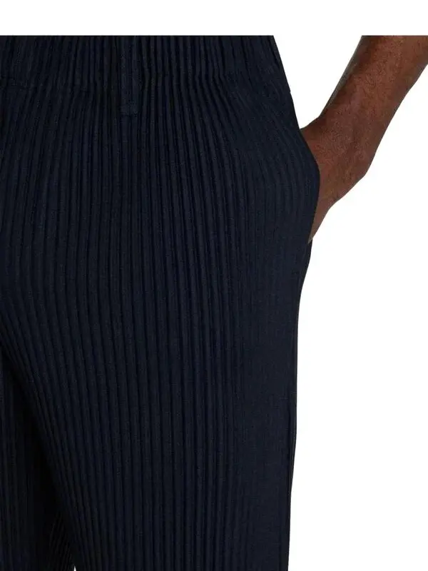 Issey Miyake Pleated Flat-front Trousers - Navy