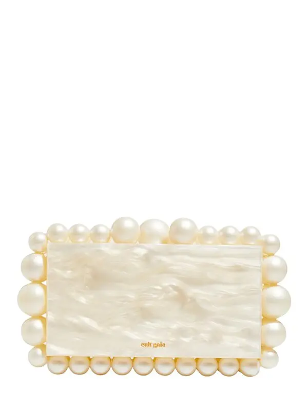 Cult Gaia Eos Pearly Acrylic Clutch - Ivory