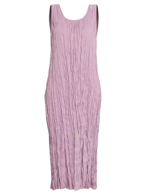 Lafayette 148 New York Crinkled Midi Dress - Lavender Tint Melange