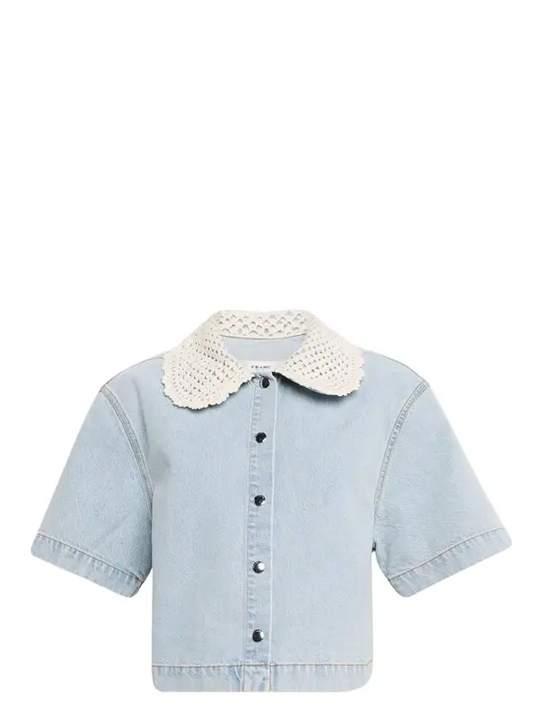 FRAME Crochet-collar Denim Shirt - Florida