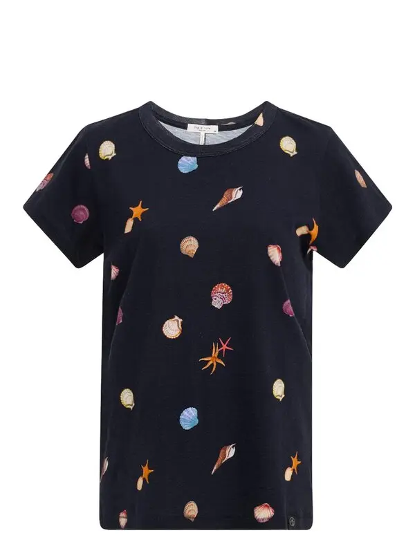 Rag & Bone Seashell Print Tee - Salmt