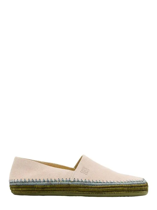 Loewe Rio Suede And Raffia Espadrilles - Light Beige