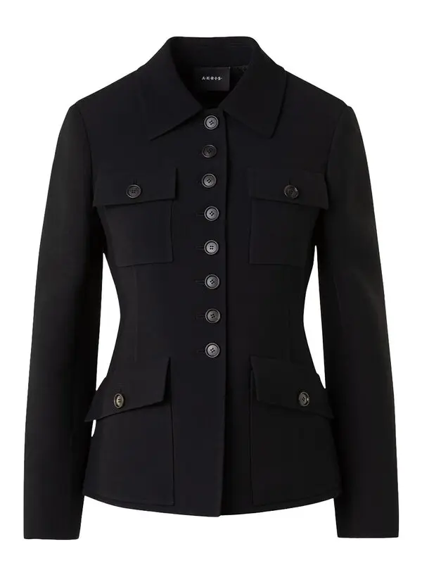 Akris Delia Single-breasted Double-face Wool Jacket - Black