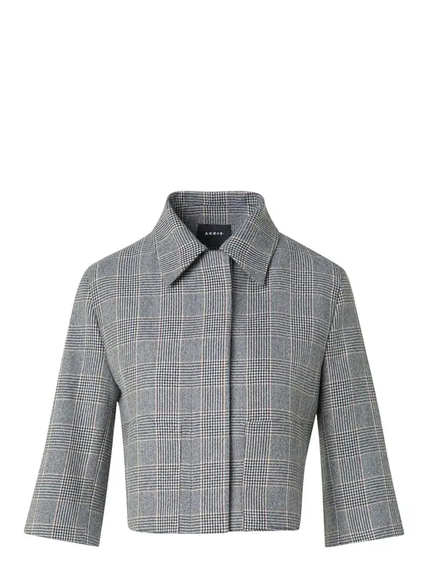 Akris Winslow Prince Of Wales Check Cashmere Jacket - Black-terra