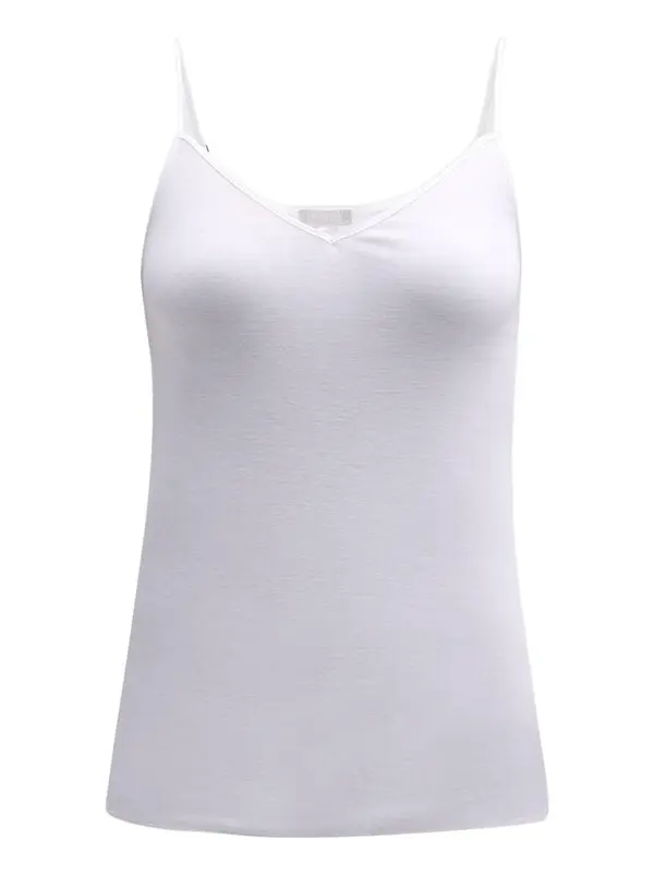 Hanro Seamless Cotton V-neck Camisole - White