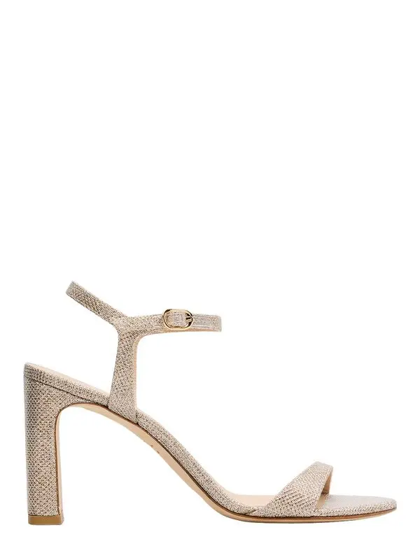 STUART WEITZMAN Babette Metallic Ankle-strap Sandals - Beige