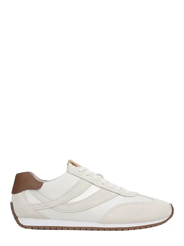 Vince Oasis Low-top Leather Runner Sneakers - Pebble White/elmwood