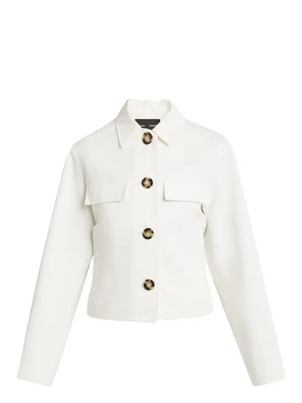 Proenza Schouler Thelma Cotton Linen Suiting Jacket - White