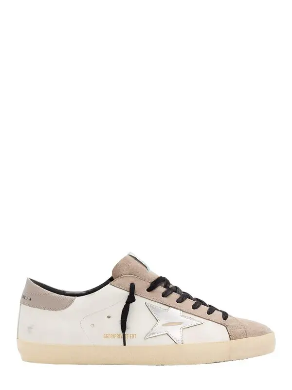 Golden Goose Super-star Low-top Sneakers - White/taupe/silver