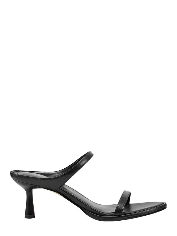 Marc Fisher Alonde Snake-embossed Leather Slide Sandals - Black