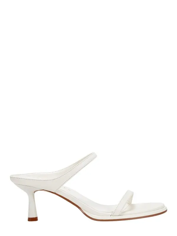 Marc Fisher Alonde Snake-embossed Leather Slide Sandals - Ivory