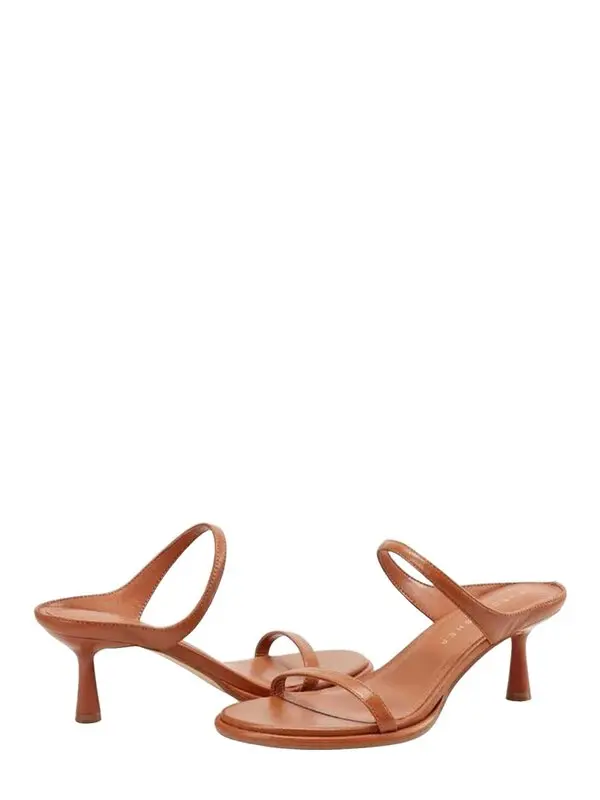 Marc Fisher Alonde Snake-embossed Leather Slide Sandals - Mdbrwn