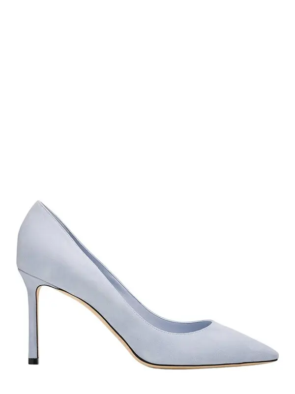 JIMMY CHOO Romy 85 Suede Pumps - Light Blue Haze