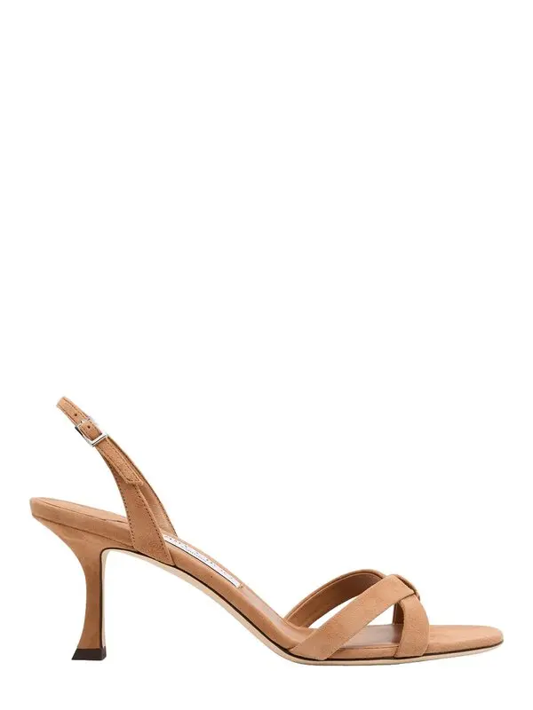JIMMY CHOO Elsy 70 Suede Sandals - Brown