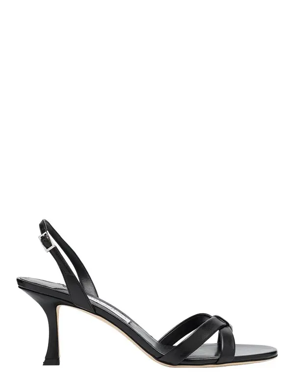 JIMMY CHOO Elsy 70 Leather Sandals - Black