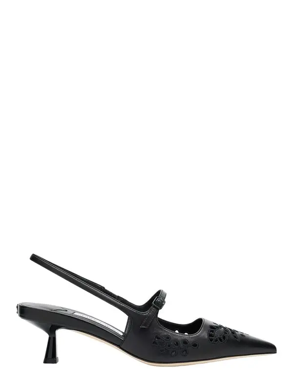 JIMMY CHOO Didi 45 Leather Slingback Pumps - Black