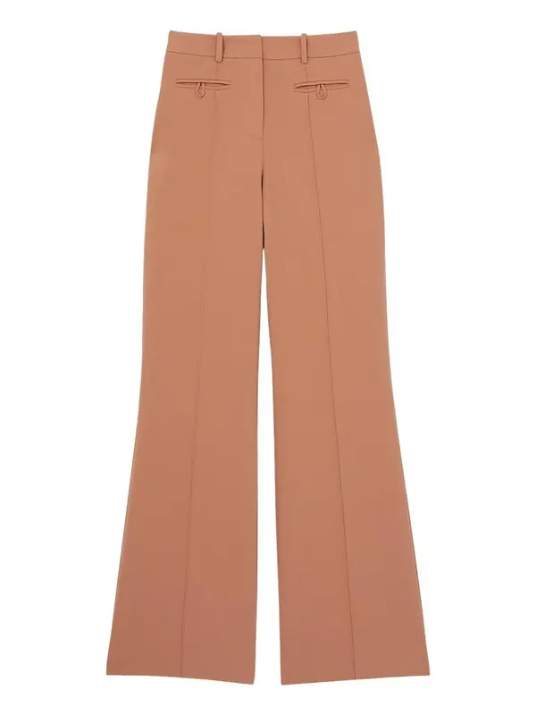 REISS Abbey Flare-leg Trousers - Tan