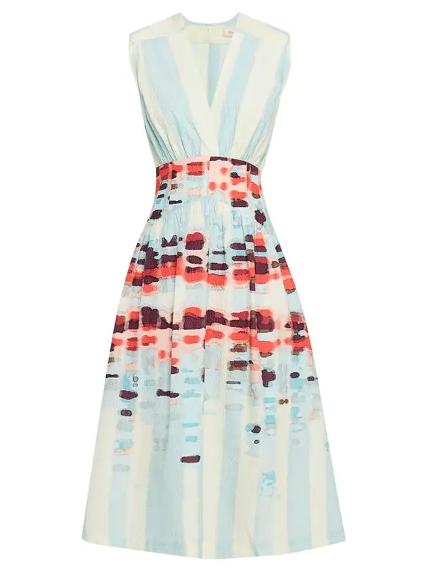Silvia Tcherassi Sleeveless A-line Midi Dress - Aqwtrclr