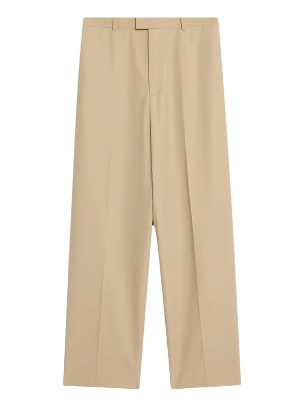 Bottega Veneta Cotton Twill Straight-leg Trousers - Whitebeige