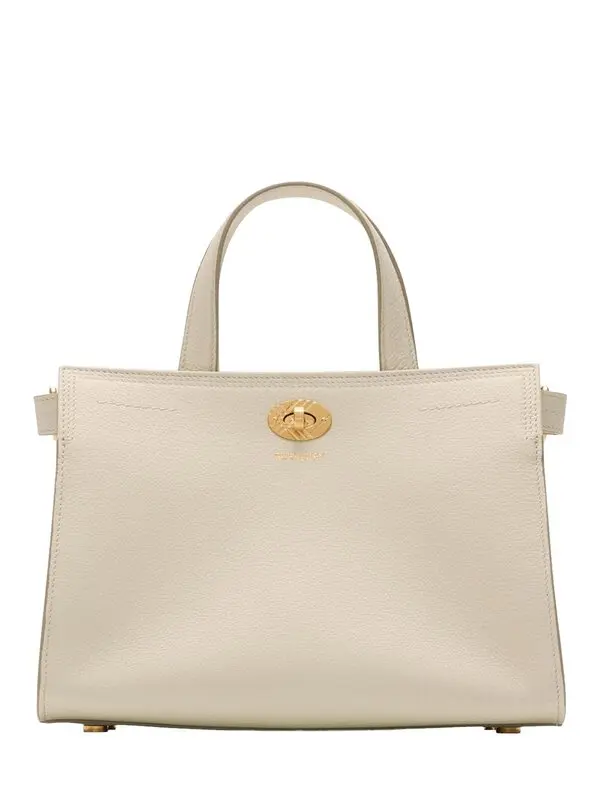 Burberry Cotswolds Grainy Leather Tote - Offwht