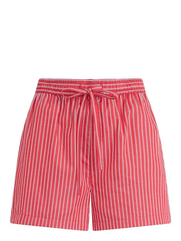 Joe's Jeans Pinstripe Cotton Boxer Shorts - White/cherry Red Stripe