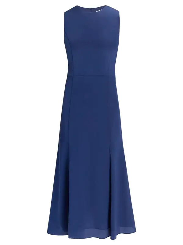 Santorelli Rosalia Silk Crepe De Chine Midi Dress - Aegean Blue