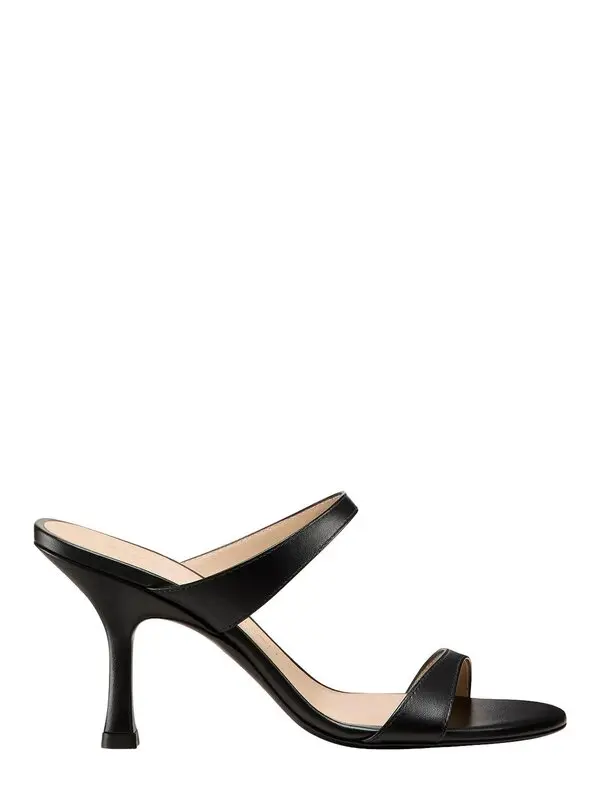 STUART WEITZMAN Nudist Leather Slide Sandals - Black