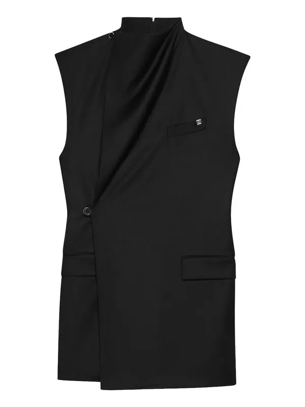 Helmut Lang Sleeveless Wool Mini Dress - Black