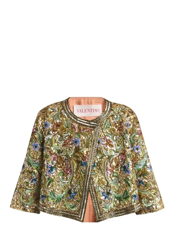 Valentino Garavani Floral Sequin Caplet Jacket - Multi
