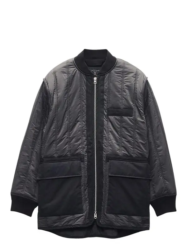 Rag & Bone Delta Liner Military Jacket - Washed Black