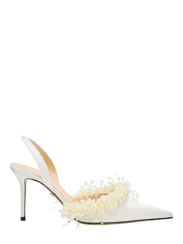 Mach & Mach Pearly Slingback Pumps - 011 White