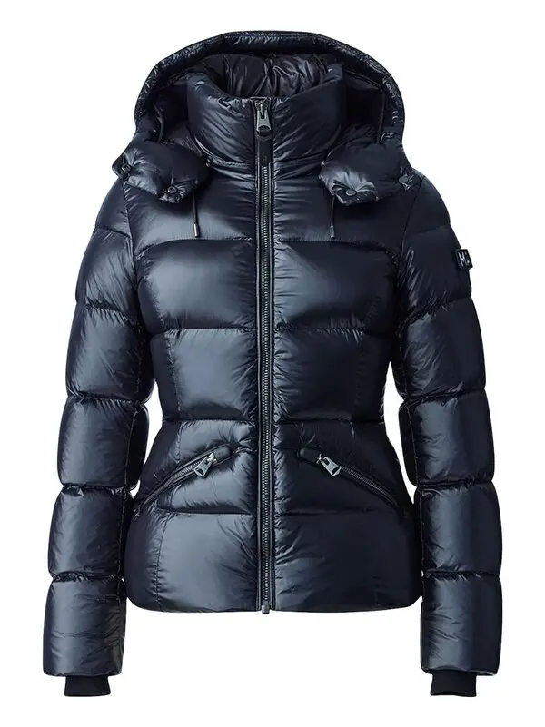 Mackage Madalyn Lustrous Light Down Jacket With Hood - Black