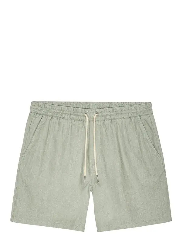 NN.07 Gregor Linen Drawstring Shorts - Sage Green