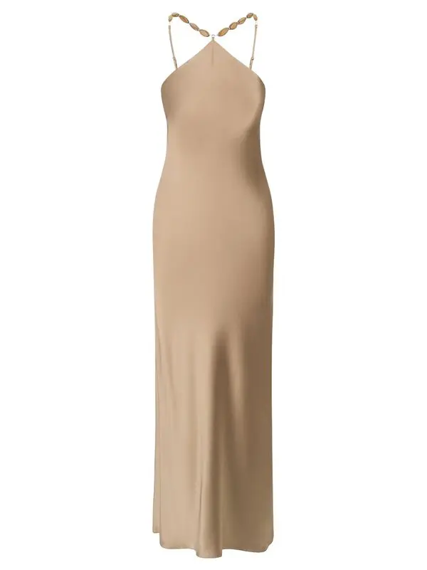 Staud Cadence Satin Maxi Dress - Dune