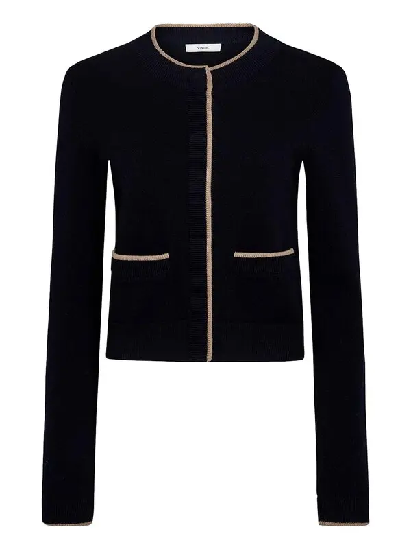 Vince Wool-cashmere Cardigan With Contrast Trim - Coastalsable